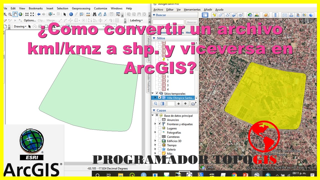 Convierte archivos SHP a KML en ArcGIS 10.5: paso a paso